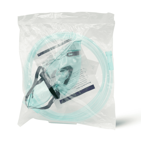 MASK Oxygen Mask With Tubing For Adults - 1 Pc
